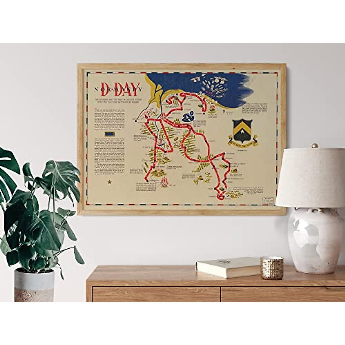 Vintage Photograph of Normandy D-Day WW2 Map Print, 1994 World War 2 Wall Art D-Day Military Decor Gifts - Historical Poster and Art Prints War Military American History (16x24)