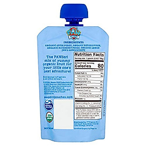 Paw Patrol Bold Blueberry Organic Mixed Fruit Squeeze Pouch, 3.5 Ounce (Pack of 10)
