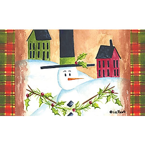 Toland Home Garden 800280 Snowman Garland Winter Door Mat 18x30 Inch Outdoor Doormat for Entryway Indoor Entrance