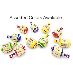 Alondra's Imports Pirinola Toma Todo Set – Mexican Fiesta, Kids and Adults Family Party Games, Bachelor Parties or Baby Shower, Wood Spinning Top Game - Premium Quality Finish - Complete Set of 2
