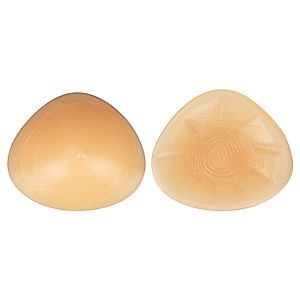 Prosthetic Breast, Artificial Symmetrical Breast Form, Bra Pad Inserts Soft Silicone Triangular Shaped Concave Bottom Prosthetic Breast for Post Mastectomy (Type 1)