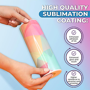 Topnotch Supplies Sublimation Tumblers - 20 oz Sublimation Tumbler Skinny Straight - Stainless Steel Insulated Cup, Lids & Straws - 20oz Blank Vacuum Insulated Double Wall Sublimation Blanks (4 Pack)
