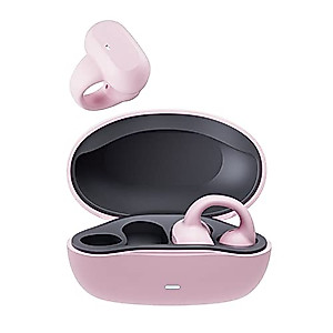 Open Ear Bone Conduction Earbuds Clip On Wireless Ear Clip Bone Conduction Headphones Cycling Running Workout Earbuds Bluetooth Work Headphones Bone Conducting Induction Earphones Headphone