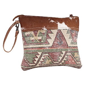 Myra Bag Merino Upcycled Canvas & Cowhide Leather Crossbody Bag S-1607