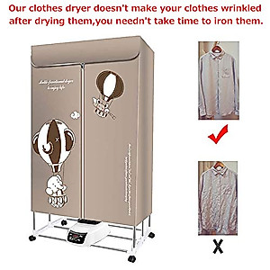 Clothes Dryer 110V Electric Foldable 2-Tier Drying Machine with Remote Control Heater Double Layer Stainless Steel Rack for Home,Apartment,Hotel,Student Dorm