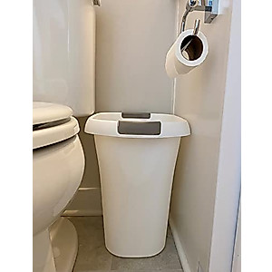 Rubbermaid Open Top White ,Plastic, Waste Basket, 5.3 Gallon Trash Can, for Kitchen Home Office Use