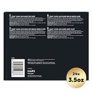 CESAR Adult Wet Dog Food Classic Loaf in Sauce Poultry Variety Pack,. Easy Peel Trays with Real Chicken, Turkey or Duck, 3.5 Ounce (Pack of 24)