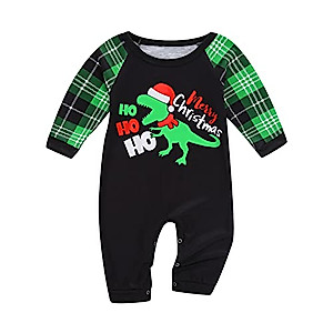 Christmas Family Pajamas Matching Set Xmas Matching Pjs Parent-Child Holiday Family Sleepwear Set Dinosaur
