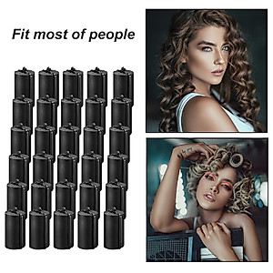 Syhood 18 Pcs Satin Rollers for Black Hair Foam Sponge Rollers Black Silk Satin Wrapped Hair Curlers for Hairdressing Styling(1.42 Inch)