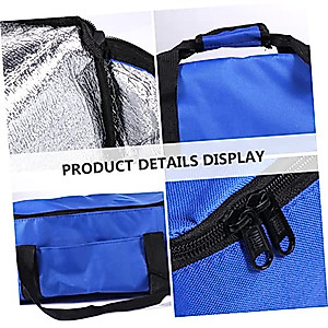 INOOMP Insulated Bag Collapsible Basket Coffee Cooler Outdoor Basket Food Delivery Backpack Beverage Delivery Carrier Insulated Shopping Bags Lunch Insulated Bag Food Delivery Bag Blue