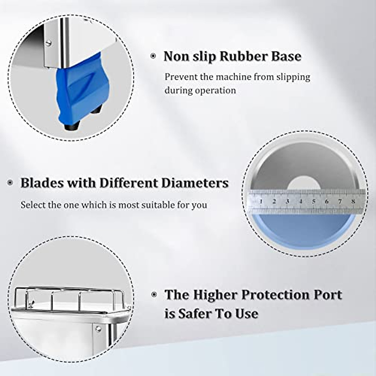 AI XUAN Commercial Meat Cutter Machine, Stainless Steel Restaurant Food Cutter, Meat Cutting Slicer, 330LBS/H 850W(Meat Thickness: 3.5mm)