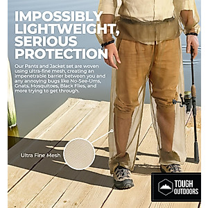 Tough Outdoors Mosquito Jacket - Bug Jacket with Hood for Men and Women - Mosquito Net Jacket for Gardening & Outdoor Protection from Bugs, Flies, Gnats - Green/Jacket Only, Small-Medium