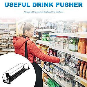 Scicalife Plastic Pusher Tray Rack Sliding Organizer Pull Out Cabinet Shelf Slide Out Kitchen Cabinet Storage Shelves for Drink Spice