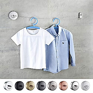 JOOM Retractable Clothesline Stainless Steel Heavy Duty 9Feet(MAX) for Hanging Drying in Bathroom Laundry Hotels, Chrome Finish,Round Style (Round B, Black)