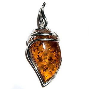 Ian and Valeri Co. Amber Sterling Silver Classic Drop Pendant