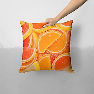 iiRov Orange Candy Slices - Custom Decorative Home Decor Indoor or Outdoor Throw Pillow Cover for Sofa, Bed or Couch Cushion (Pillow CASE Cover ONLY)