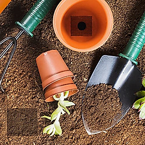 ORIMERC 200 Pcs 2 x 2 inch Plant Pot Drainage Hole Mesh Pad Screen with 30 feet Self Watering Hydroponic Wick Cord DIY Vacation Automatic Waterer Sitter Potted Bonsai Succulent Flower Bottom Grid Mat