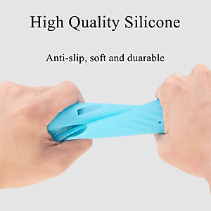 Silicone Protective Case for Roku Ultra 2022 Remote/Roku Voice Pro Remote 2021, Washable Anti Slip Shockproof Silicone Cover Glow in Dark with Lanyard (Blue)