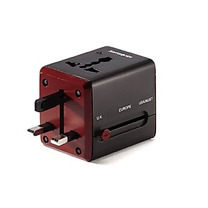 Samsonite Worldwide Power Adapter, Black/Red, One Size