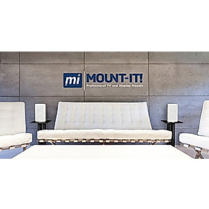 Mount-It! Floor Speaker Stands for Satellite Speakers and Surround Sound (5.1 and 2.1) Systems, Glass and Aluminum, 18 Inches Height, 22 Lbs Weight Capacity, Black