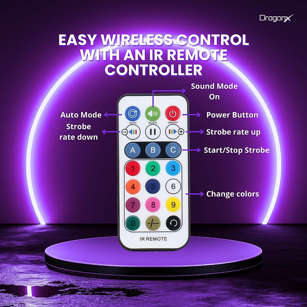 DragonX Mushroom RGB Party Light – Dynamic LED Disco Ball Light for Home and Party Ambience, DJ light and Club Lighting, Christmas Decoration