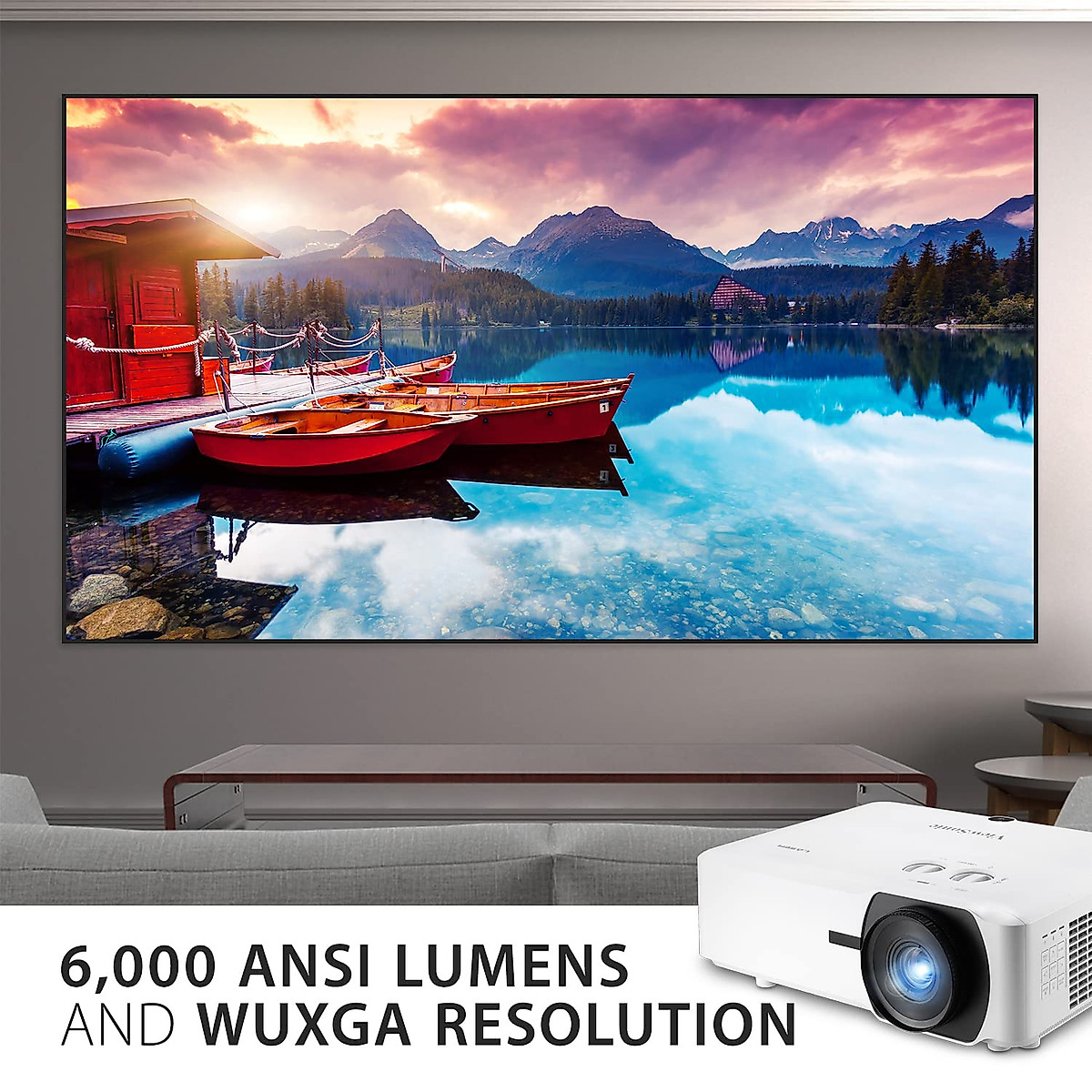 ViewSonic LS920WU 6000 Lumens WUXGA Laser Projector for 300 Inch screen, Dual HDMI, 4K HDR/HLG Support, 1.6x Optical Zoom for Business and Education