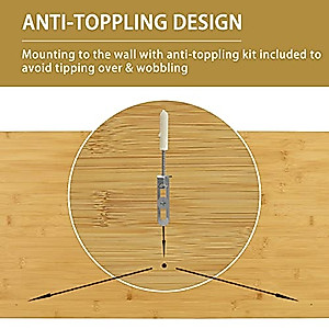 MUPATER Kitchen Pantry Storage Cabinet Microwave Hutch, 72'' Freestanding Bamboo Hutch Cabinet Buffet Cupboard Tall with Drawer and Doors for Home Kitchen Living Room