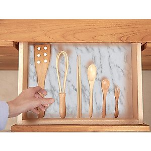 Shelf Liner for Kitchen Cabinets 15 Inch Wide X 20 Ft Non Adhesive Cabinet Drawer Liners for Shelves Non Slip Waterproof Marble Printed Mat for Closet Bathroom Pantry Cupboard Refrigerator