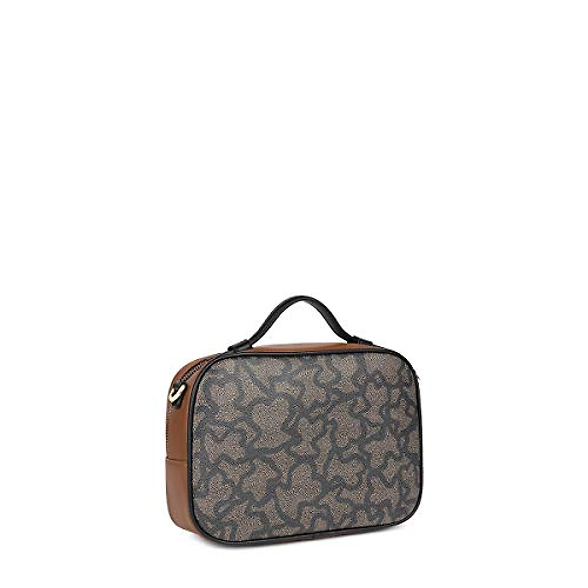 TOUS Water-Repellent Canvas Combined with Leather-Effect Vinyl Crossbody Reporter Bag for Women, 24x10.5x20.5 cm, Multibeige, Kaos Icon Collection