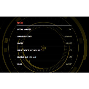 New Archery Products Spitfire Maxx 100 Grain 1.75" Cutting Diameter 3-Blade Durable Precise Front-Deploying Broadhead for Crossbow - 3 Pack