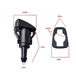 OTUAYAUTO Front Windshield Washer Nozzles - Compatible with Dodge Caliber, Journey | Jeep Grand Cherokee, Compass | Ram 1500 2500 3500 - Replaces OEM #: 4805742AB, Spray Jet Kit (pack of 2)