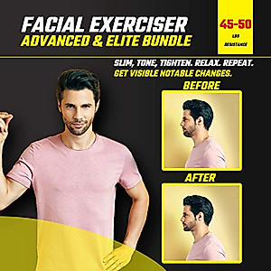 Jawzrsize Pop N Go and Custom Fit Jaw Enhancer Bundles- Jaw, Face, and Neck Exerciser and Toner (Custom Fit Advanced & Elite Bundle, Purple & Green)