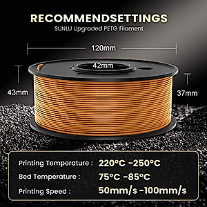 2500g 3D Printer Filament Bundle Multicolor, SUNLU PETG Filament&SUNLU Silk Filament, 10 Pack+10 Pack