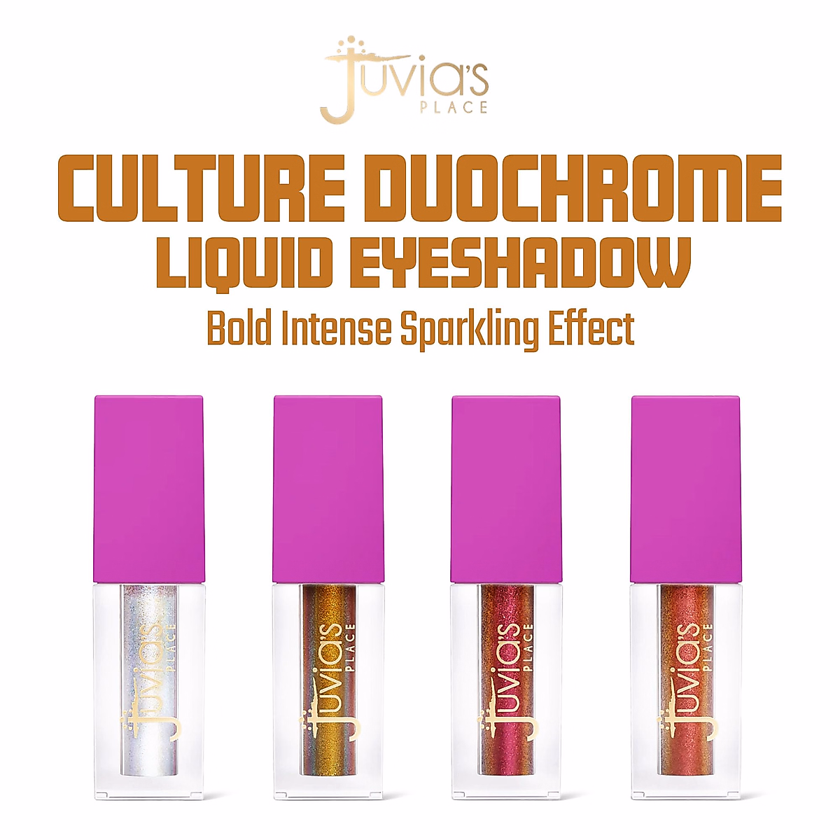 Juvia's Place Culture Duochrome Liquid Eyeshadow Kente - Liquid Eye Makeup for Glitter & Shine, Multi-colored Glitter Liquid Eyeshadow, Sparkly Makeup for Eyes, Women's Glitter Makeup Kit Addition