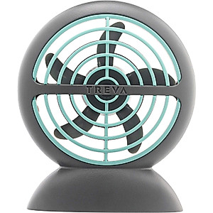 Treva Rechargeable Battery Small Fan - 3.5 Inch Blade USB Charging Port Fan - 3 Speed Circular Cooling Design - Portable Handheld or Personal Desktop Size - Travel Ready (Mint, 1)