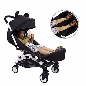Youngy Stroller Footrest, 32cm Baby Stroller Accessories Footboard Carriage Foot Rest Feet Extension Footmuff Footrest Leg Extension Booster - Black