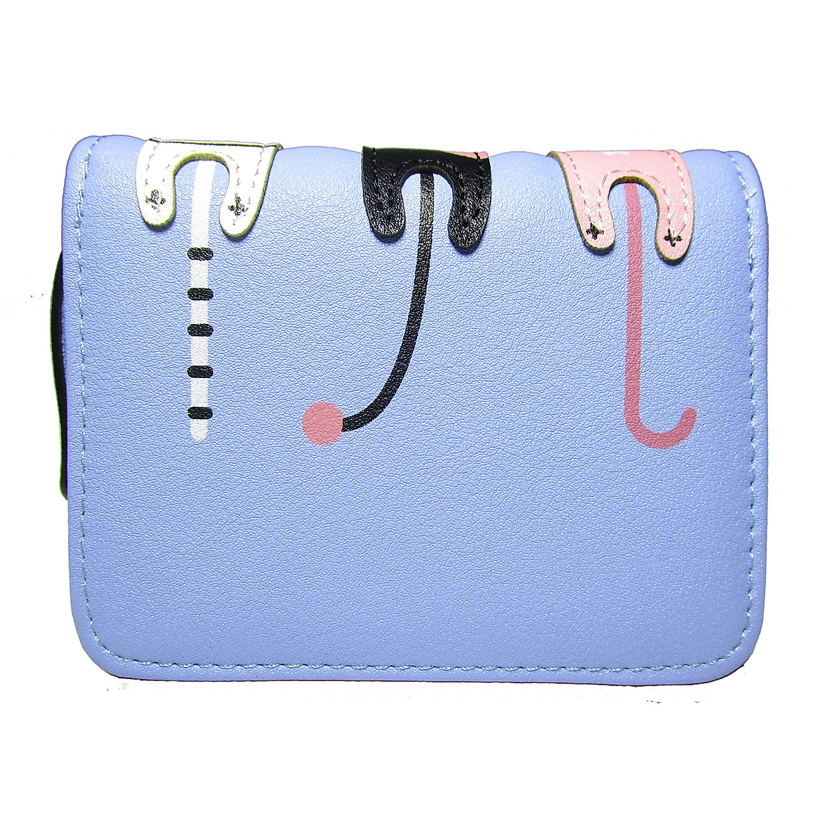 Nawoshow Women Cute Cat Wallet Coin Purse Bifold Wallet Clutch Bag (A-Blue)