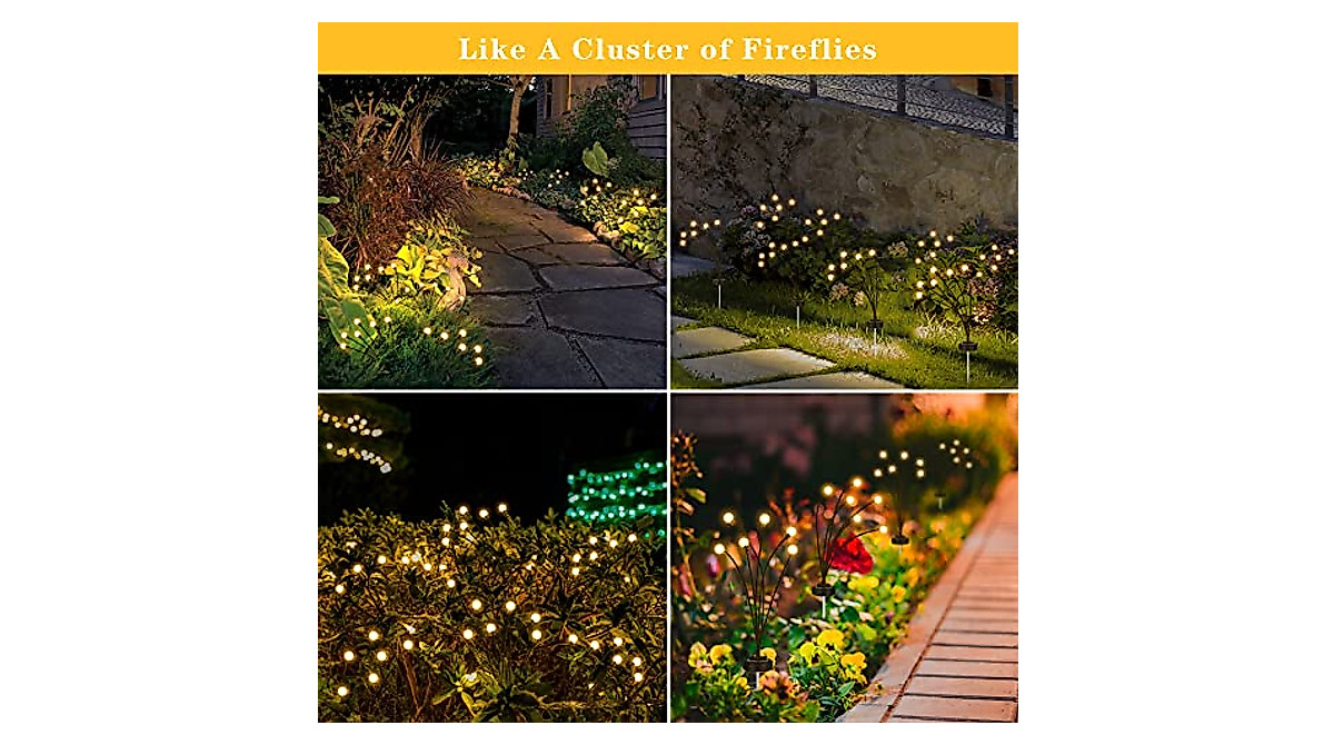 Swaying Solar Firefly Lights - Outdoor Garden Decor 4 Pack