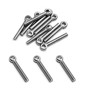MroMax 10Pcs M6 x 40mm Swing Lifting Bolt, 304 Stainless Steel Metric Full Thread Machinery Shoulder Swing Lifting Eye Bolt for Home Renovation, Pipeline Gate Valves Fasteners