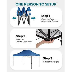 Eesdom 10in x 15in Canopy Tent with Roller Bag, Easy Up Pop Up Tent, 300D Silver-Coating Outdoor Shelter, 4 Stakes & 4Sandbags & 4 Ropes, Blue