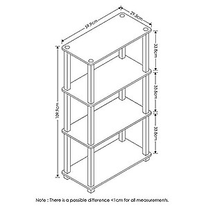 Furinno Turn-N-Tube 4-Tier Multipurpose Shelf Display Rack, Square Tube, Espresso/Black & Turn-N-Tube Display Rack, 3-Tier Single, Black/Grey