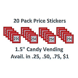 Vending Price Stickers for Candy Machines (20 Pack)