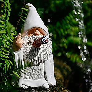 Karoter Middle Finger Figurine, Naughty Smoking Wizard Gnome, 5.9 Inch Gnomes Garden Decorations, Garden Gnomes Statue Outdoor, Funny Figurine for Lawn Yard Balcony Porch Patio Home Ornaments Outdoor
