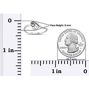 CloseoutWarehouse 925 Sterling Silver Oxidized Paw Print and Heart Ring Size 9