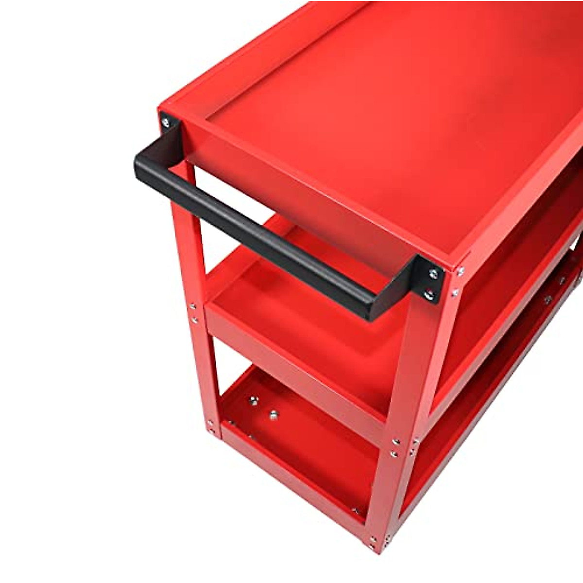 Dragway Tools 3 Tray Service Utility Cart 150 LBS Load Capacity with Swivel 360° Wheels Tool Cart Multifunctional