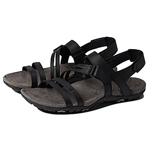 Merrell Sandspur Rose Convert Sandals for Women - Textile Lining with Slingback Design, Hook-Loop Closure, and Rubber OutsoleBlack 8 M