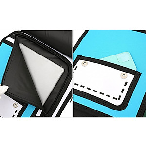 3D Jump Style Kawaii Backpack Sketch Cute Cartoon 2D Drawing from Comic Paper Anime Bookbag School Supplies Fun Daypack (Yellow)