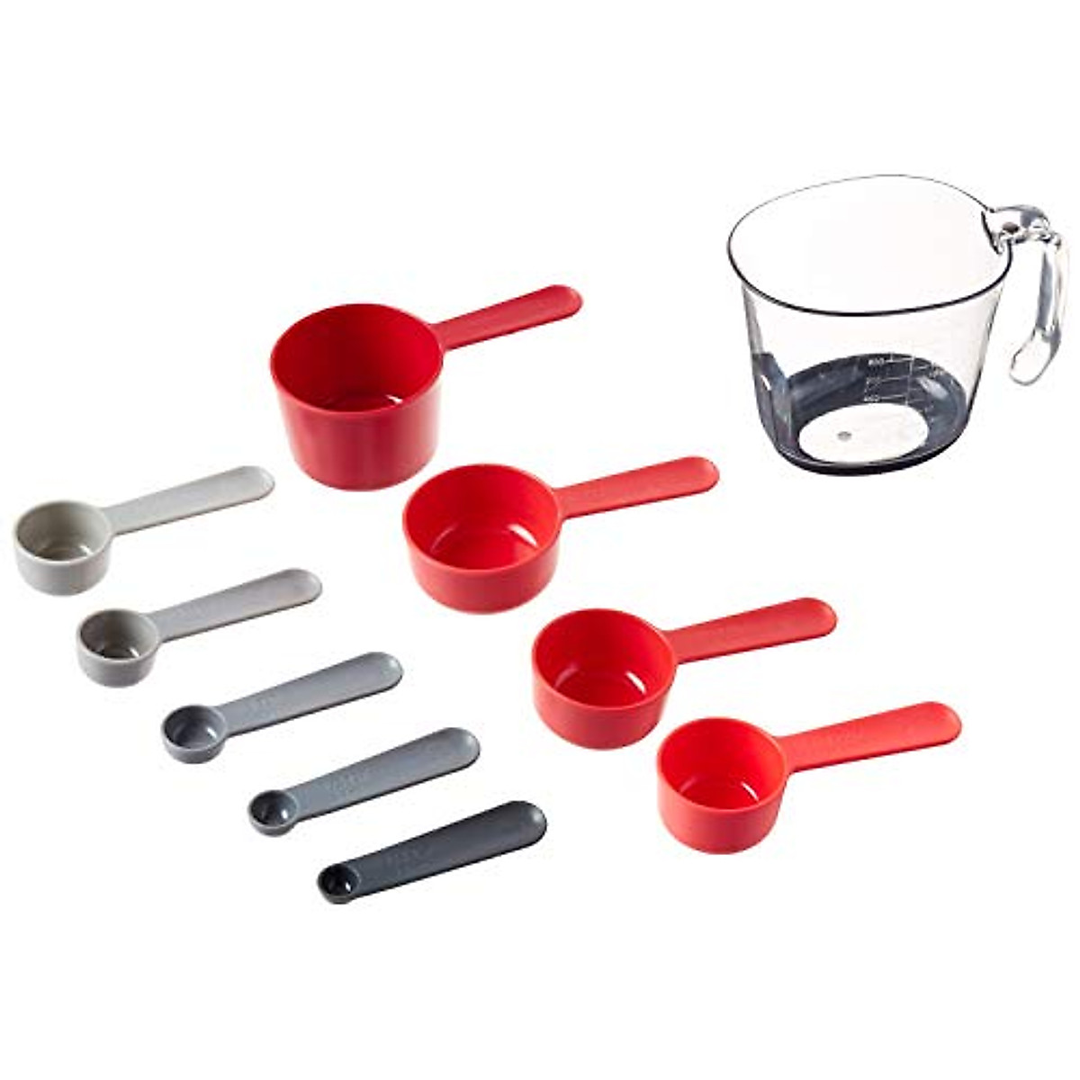 Tovolo Magnetic Nested System Cups & Spoons for Wet and Dry Ingredients, Cup Baking Set, Measuring Spoons & Cups for Cooking, Dishwasher-Safe & BPA-Free, Candy Apple Red
