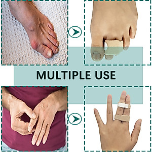 10 Pcs Finger Buddy Wraps, Finger Loops Tapes for Broken for Broken, Jammed, Swollen Finger or Dislocated Joint, Splints Brace for Pinky Ring Middle Index Trigger Finger, Toe Strap Bandage