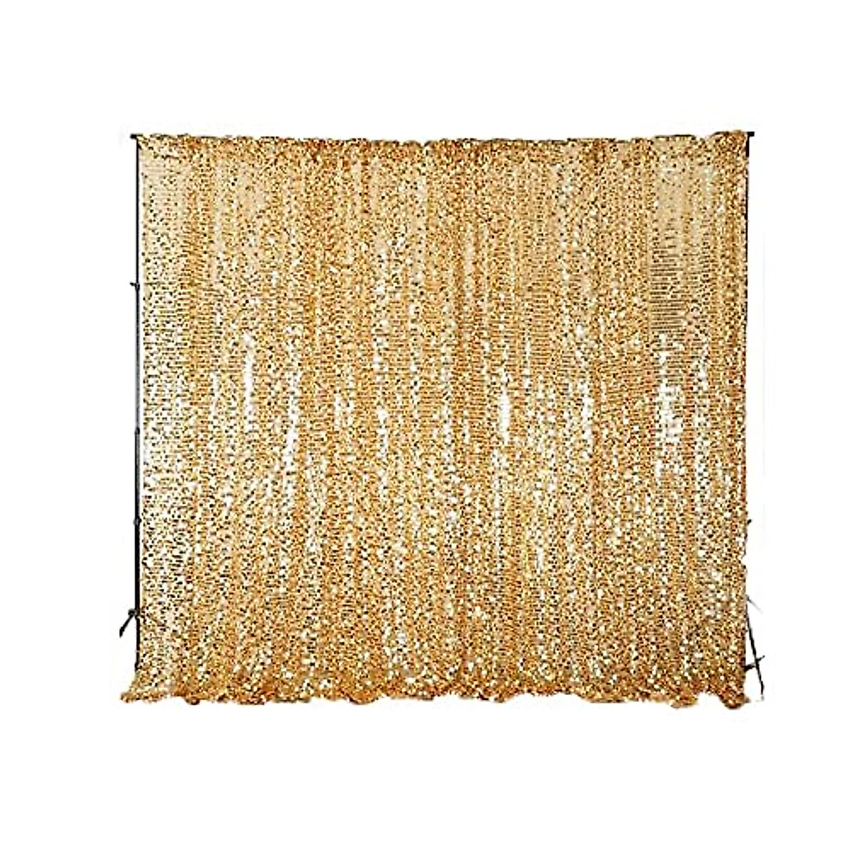 BalsaCircle 20 feet x 10 feet Gold Big Payette Sequin Backdrop Drapes Curtains - Wedding Ceremony Party Photo Booth Home Windows
